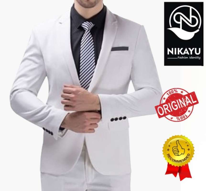 Jual BLAZER JAS PRIA PUTIH NANSUTKAI / JAS BLAZER NIKAYU WARNA PUTIH di ...