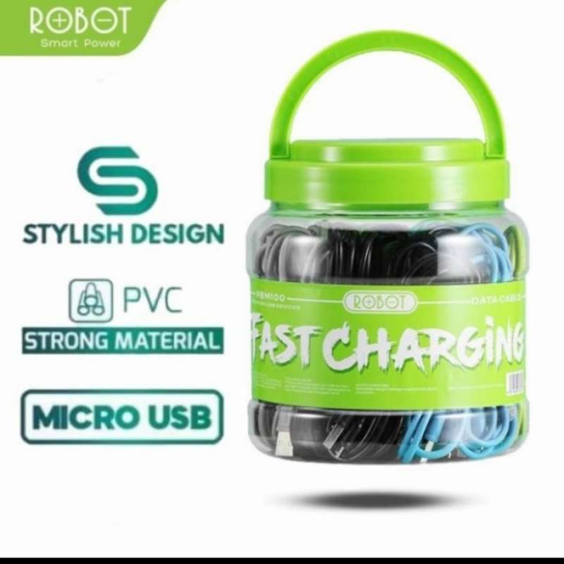 Promo KABEL DATA ROBOT RBM100 MICRO USB ( 1 TOPLES 30 PCS ) Diskon 23% ...