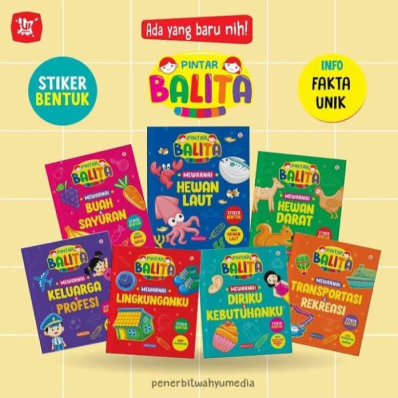 Jual PINTAR BALITA MEWARNAI DISERTAI FAKTA & STIKER/PENERBIT WAHYUMEDIA ...