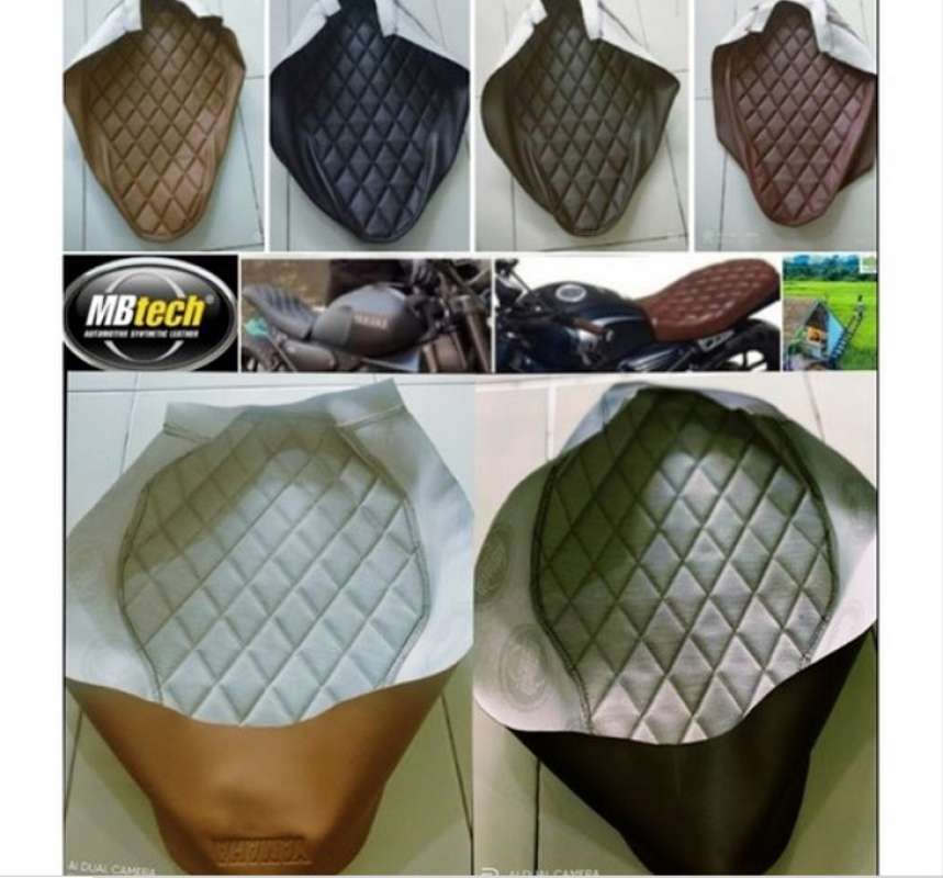 Jual Bungkus jok xsr 155 model wajit bahan MBtech / Kulit jok motor yamaha XSR155 MB tech pres ...