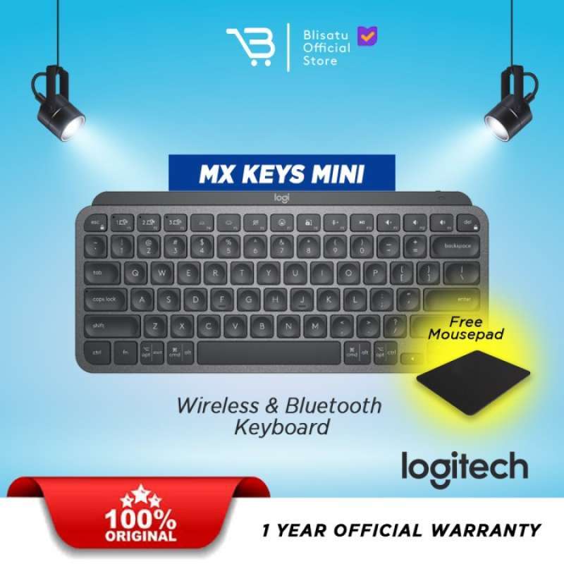 Jual Logitech MX Keys Mini Wireless Illuminated Keyboard - Graphite di Seller Toko Riobrian ...