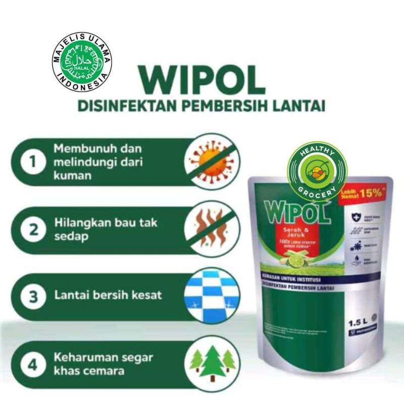 Jual Wipol Professional Pouch Disinfektan 1.5 Liter Pembersih Lantai ...