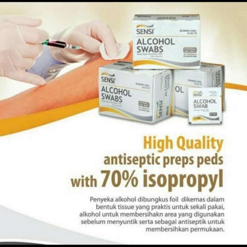 Jual Tissue Sensi Alcohol Swabs Swab Isi 100 Tisu Alkohol Masker di ...