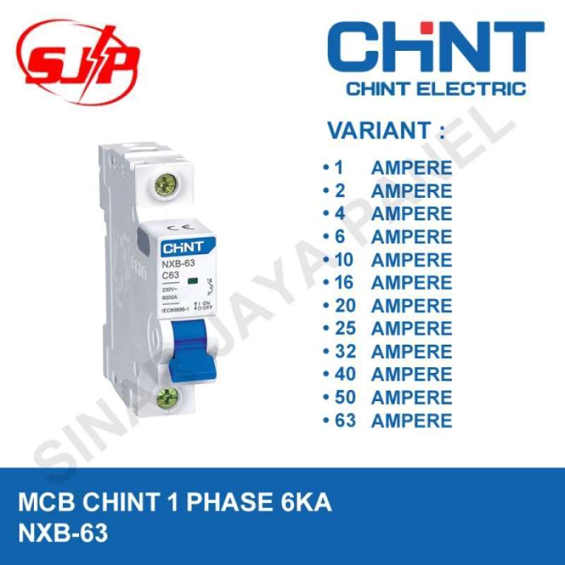Promo MCB CHINT NXB-63 1P 6kA 1A 2A 4A 6A 10A 16A 20A 25A 32A 40A 50A 63A Diskon 50% di Seller ...