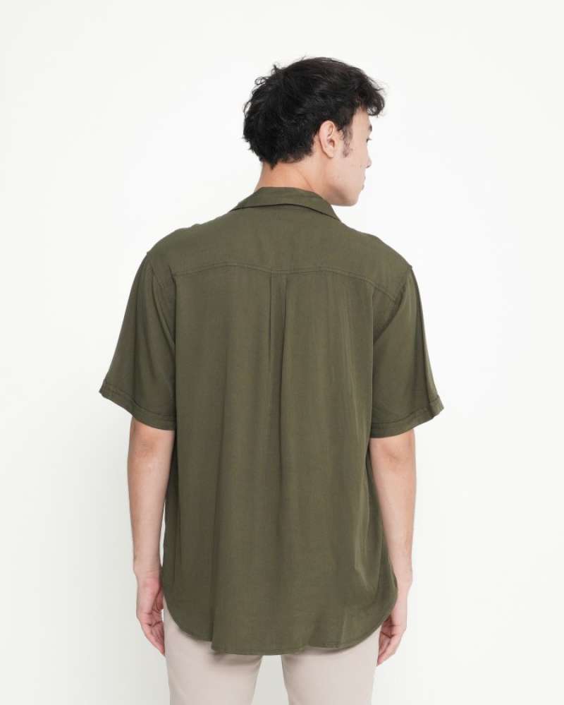 Promo Kemeja Unisex Erigo Short Shirt Othieno Rayon Army - S Diskon 14% Di Seller Glorydotcom ...