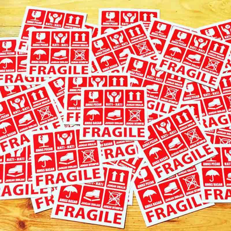Promo Fragile Awas Pecah Hati Hati Sticker [7 X 8 Cm/ 100 Pcs/ Pack ...