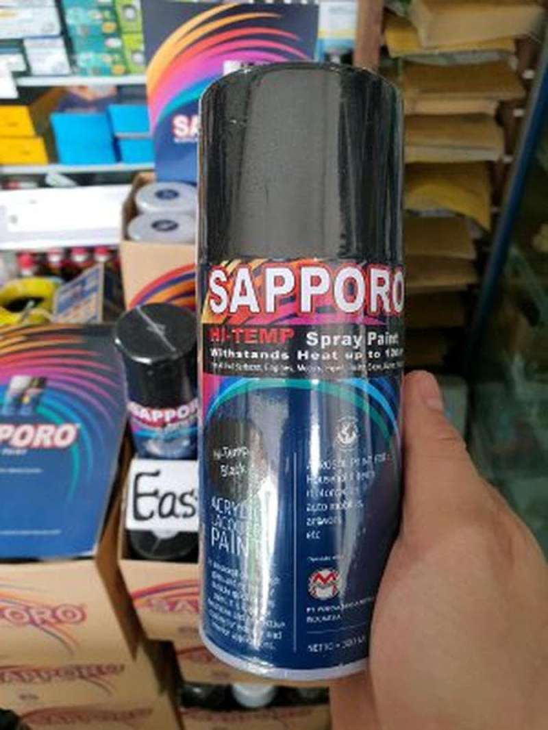 Jual Sapporo Cat Spray Htb Hi Temp Hi-Temp Black 300 Ml Tahan Panas di ...