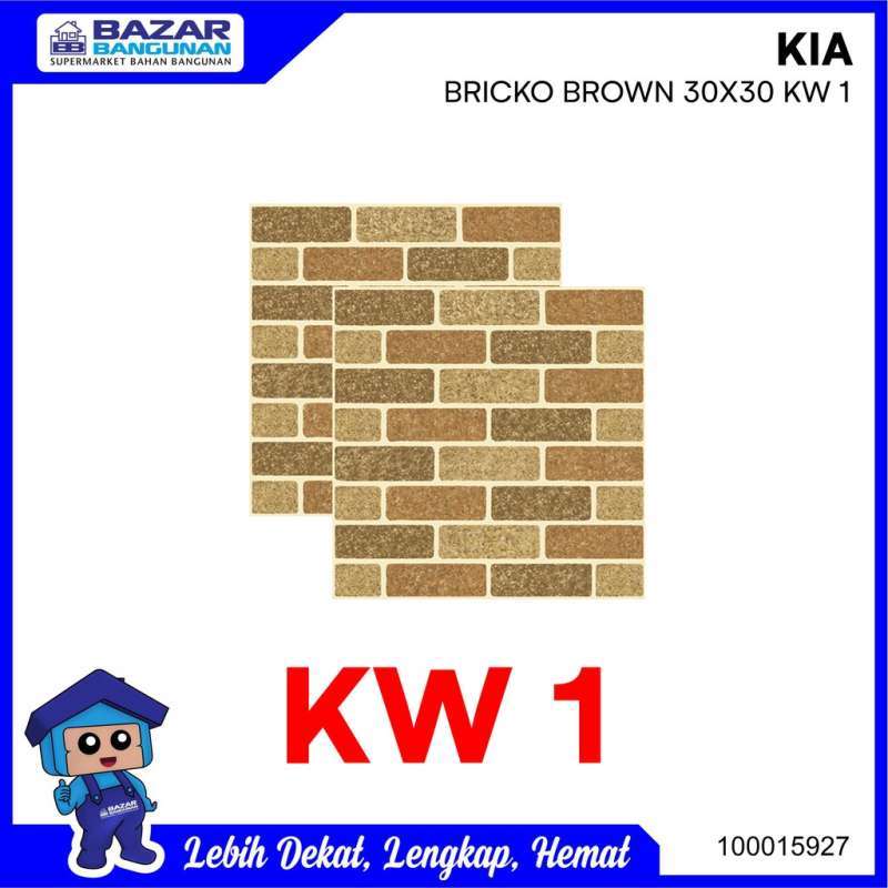 Jual KIA - Keramik Lantai Kamar Mandi Kasar Floor Tile Bricko Brown 30X30 Kw1 di Seller Bazar ...