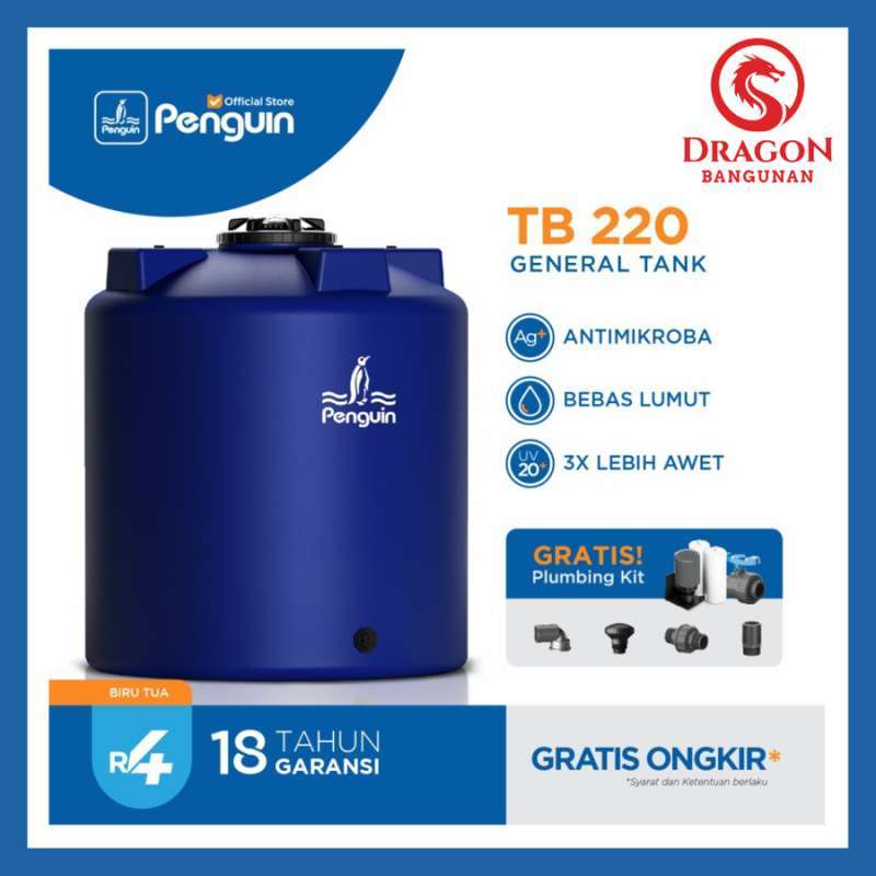 Jual Penguin Tangki | Toren| Tandon Air Tb 220 2500 Liter - Biru Tua Di Seller Dragon Bangunan ...