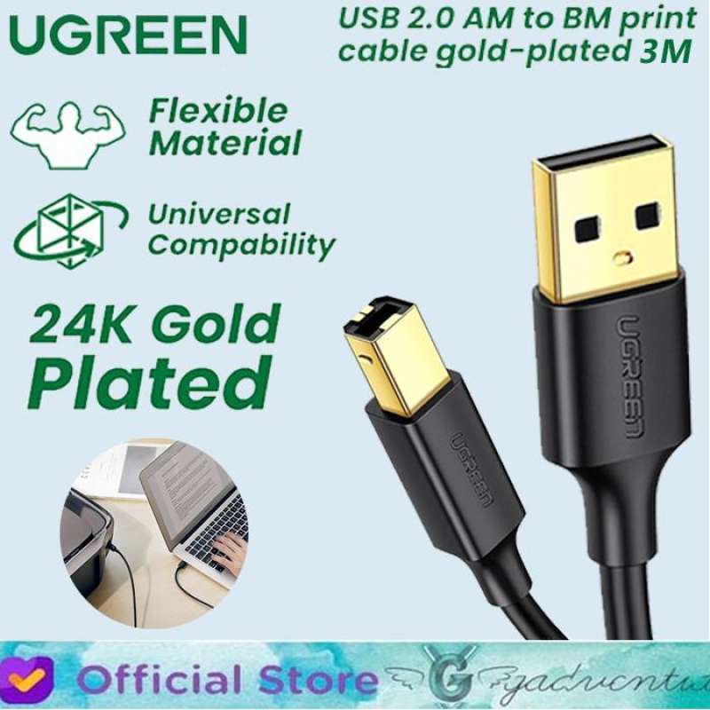 Jual UGREEN Kabel Data USB 2.0 Type A Male to B Male Printer Scanner ...