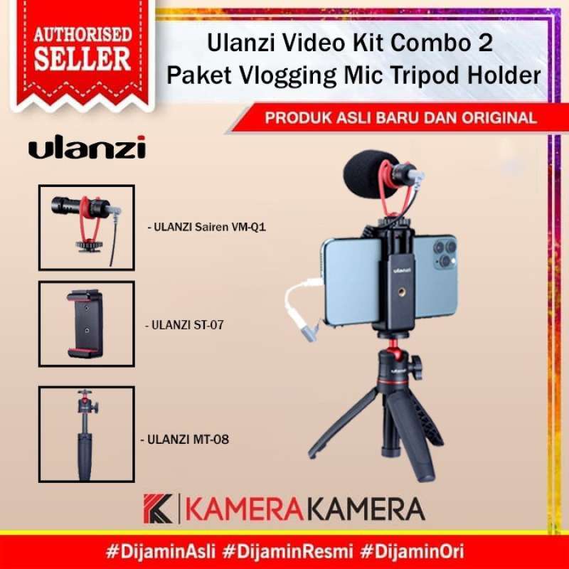 Jual Ulanzi Video Kit Combo 2 Paket Vlog Buat Vlogging Mic Tripod Holder di Seller Nunki Store ...