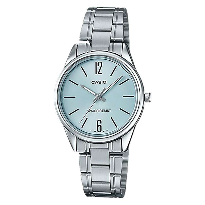 Jual Casio LTP-V005D-2BUDF Light Blue Dial Stainless Steel Strap ...