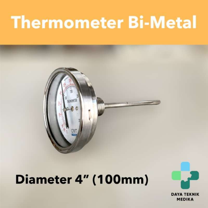 Promo Gmt Thermometer Bimetal Diameter 4 100mm - Model Payung Stainless ...