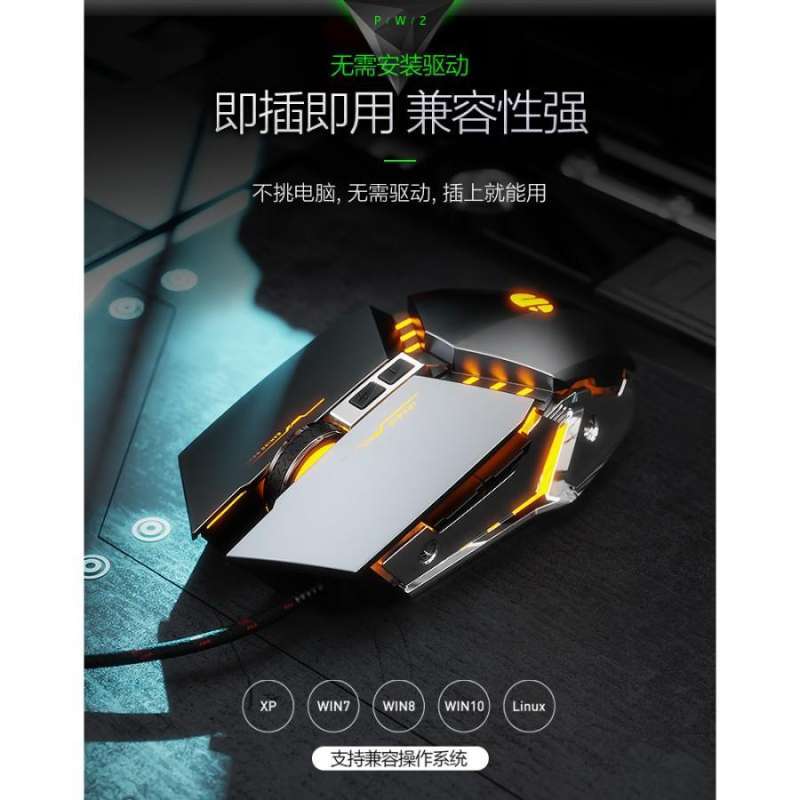 Jual Inphic Mouse Gaming Wired Rgb 4000 Dpi Pw2 Gray Di Seller Jila ...