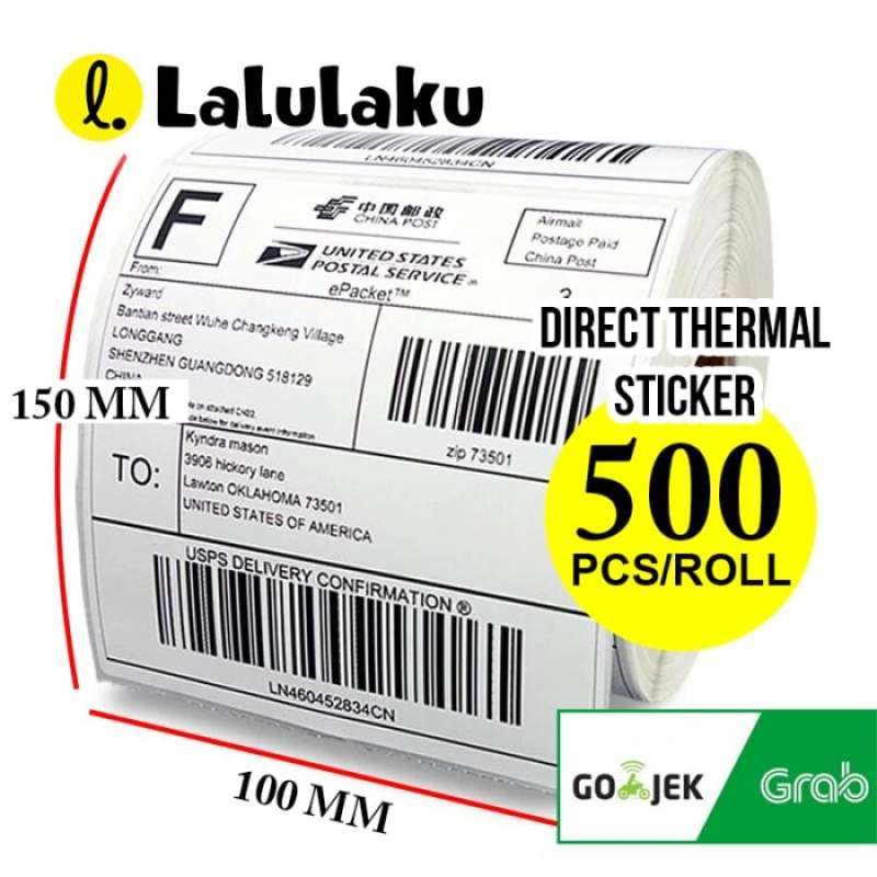 Promo Baru Kertas Label Stiker 500 Sticker Thermal Barcode 100 X 150 Ukuran A6 Murah Diskon 13% ...