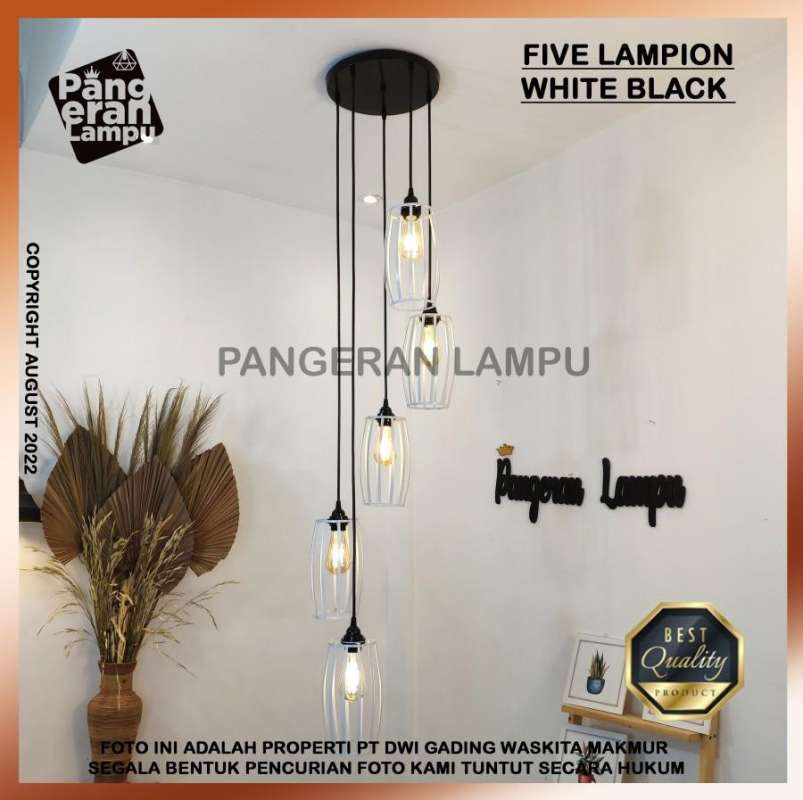 Jual Lampu Gantung / Lampu Hias / lampu Void 1 Set LAMPION ISI 5 Gold ...