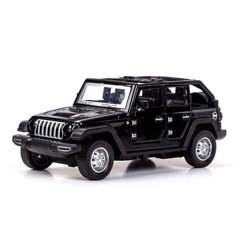 Promo Miniatur Diecast Mobil Jeep wrangler Rubicon Long Open top Hitam ...