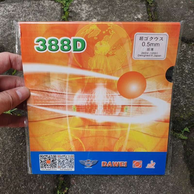 Jual dawei 388D long pips bintik bertahan 0.5 black rubber karet ping ...