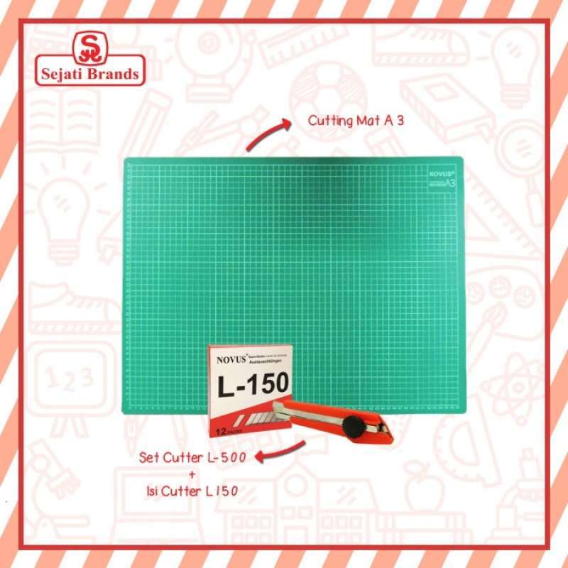 Promo Paket Cutting Mat A3 dan Cutter /Paket Alas Potong dan Pemotong Kertas Diskon 23% di ...