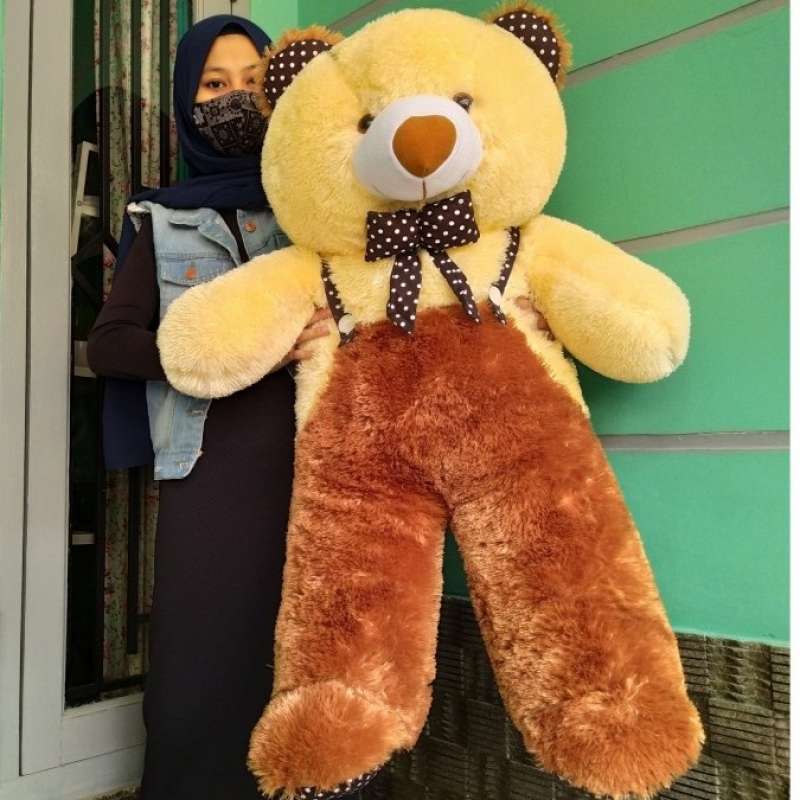 Promo Boneka Jumbo 1 Meter Teddy Bear Panda Jojon Over All Diskon 33% ...