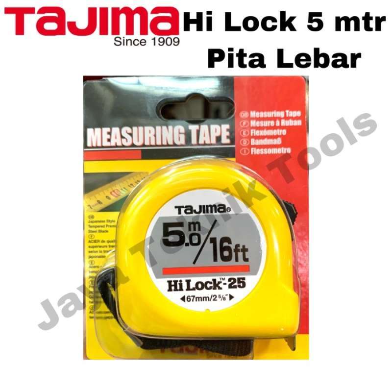 Promo Meteran Hi Lock 5 Meter Tajima Hilock 25 Pita Lebar Measuring ...