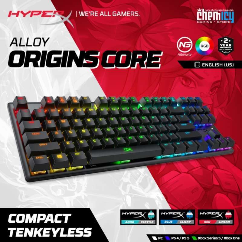 Jual HyperX Alloy Origins Core PBT Keycaps RGB Mechanical Gaming ...