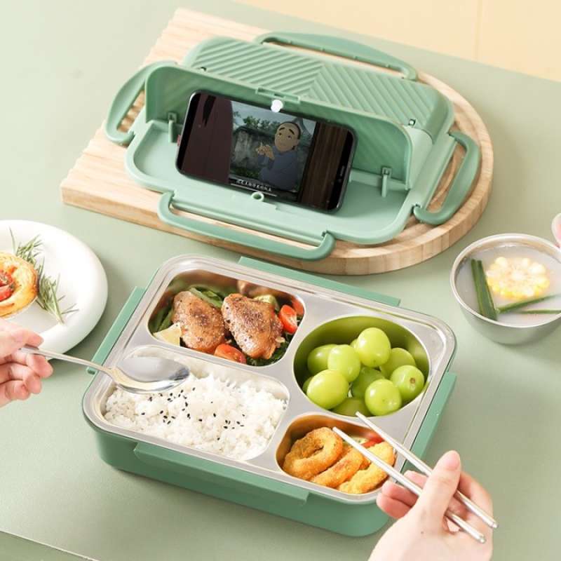 Jual Lunch Box Kotak Bekal Tempat Makan Stainless Dewasa Anak Kotak ...