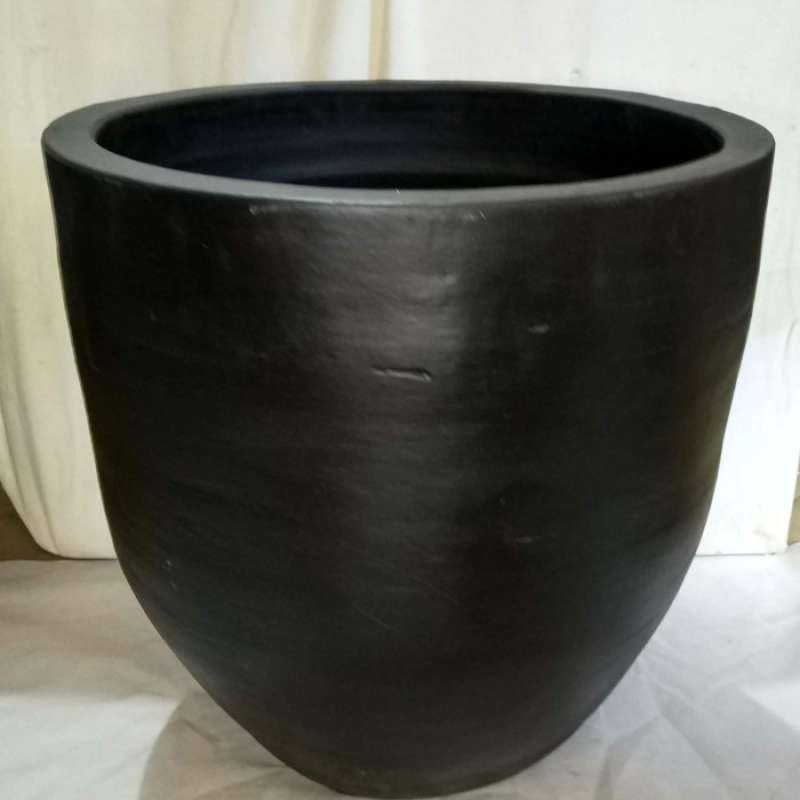 Promo POT TANAMAN GERABAH TANAH LIAT CAT DUCO,POT WARNA HITAM,PUTIH ...