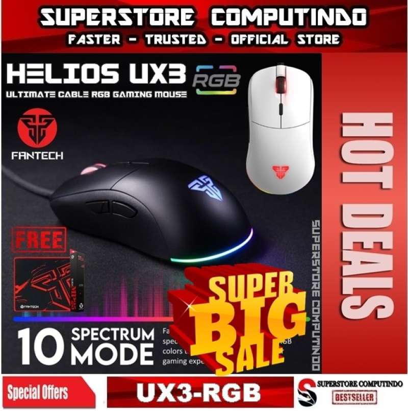 Promo Fantech HELIOS UX3 RGB Lightweight Gaming Mouse Diskon 50% di ...