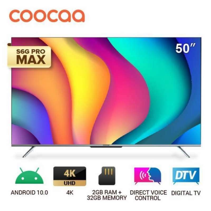Jual Coocaa Android Smart TV 50 inch 4K UHD 50S6G Pro Max - Garansi ...