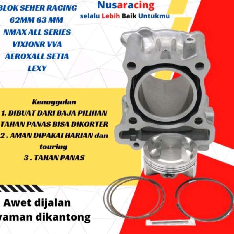Jual Blok Seher Bore Up Nmax Aerox Lexy 63 Mm Crp Japan Spec Tahan Panas Japan Spec Cnc ...