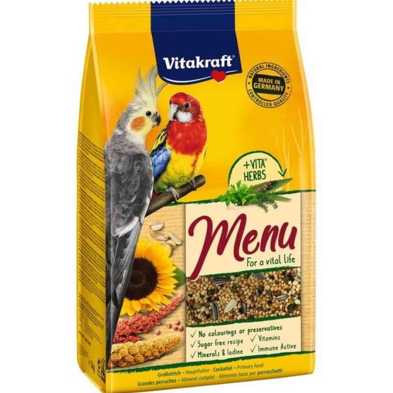 Promo Vitakraft Premium Menu Cockatiels 1Kg. Makanan Burung Cockatiel ...