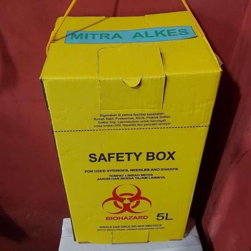 Jual Safety box 5 liter / Safety box 5 L / tempat sampah medis / Sefty ...