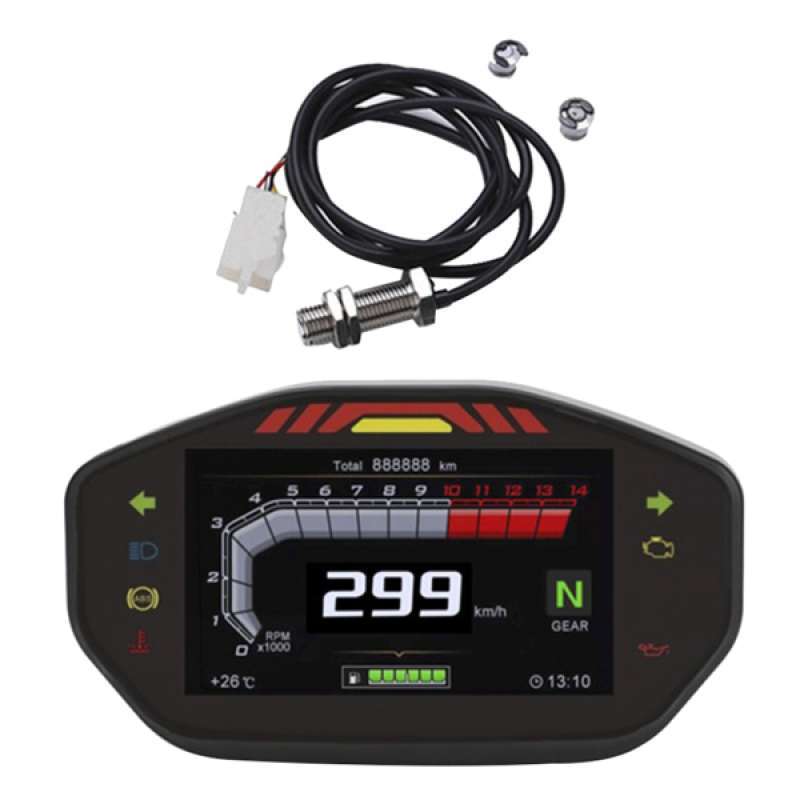 Jual Universal Motorcycle Lcd Speedometer Digital Odometer Backlight ...