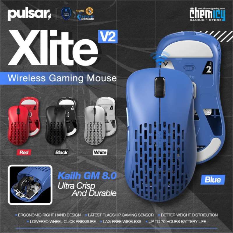 Jual Pulsar Xlite V2 Wireless Ultra-lightweight Gaming Mouse - Biru ...