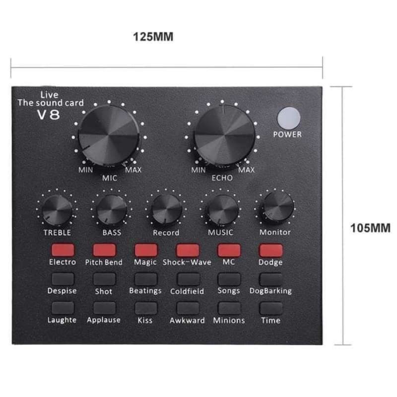 Promo Termurah Mixer V8 Eksternal Sound Card Audio Live Microphone ...