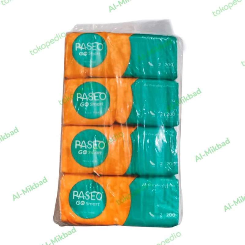 Jual 1 Pack Isi 4 Pcs Paseo Go Smart Facial Tissue 200 Sheets 2 Ply Di ...