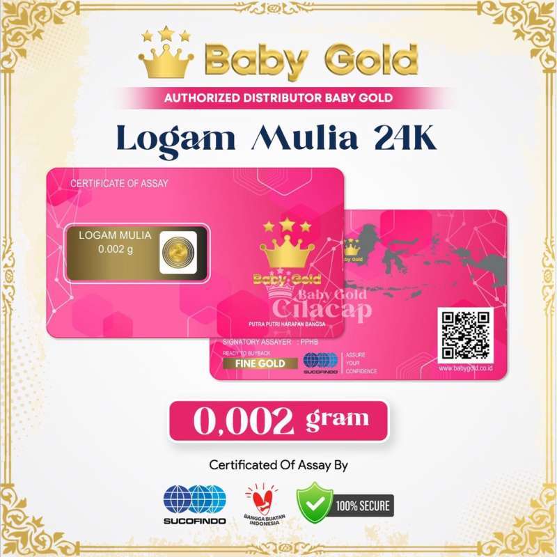 Jual Baby Gold Logam Mulia 0,002 Gram Emas Asli Murni 24 Karat Minigram ...
