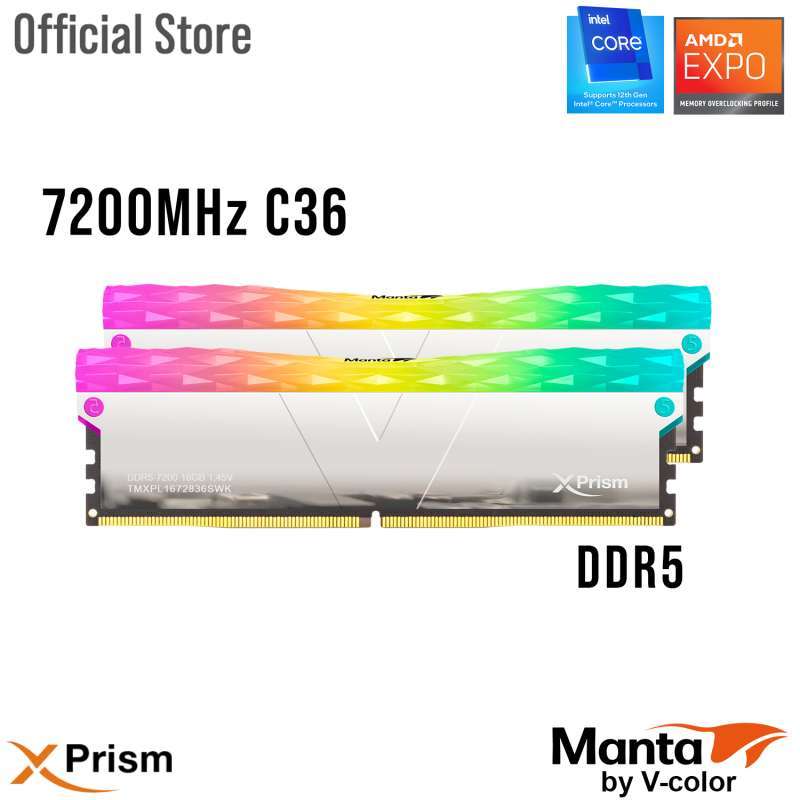 Jual V-COLOR DDR5 MANTA XPRISM RGB 2x16GB 7200MHz C36 INTEL XMP/AMD EXPO di Seller Gamer's ...