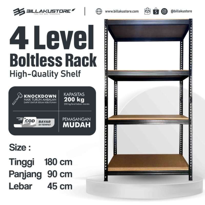 Promo Rak Besi Boltless Serbaguna Ukuran 90 X 45 X 180 Cm Fiberboard ...