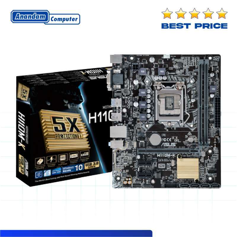 Jual Motherboard ASUS H110M-K Intel LGA1151 H110 DDR4 di Seller ANANDAM.ID - Anandam Computer ...