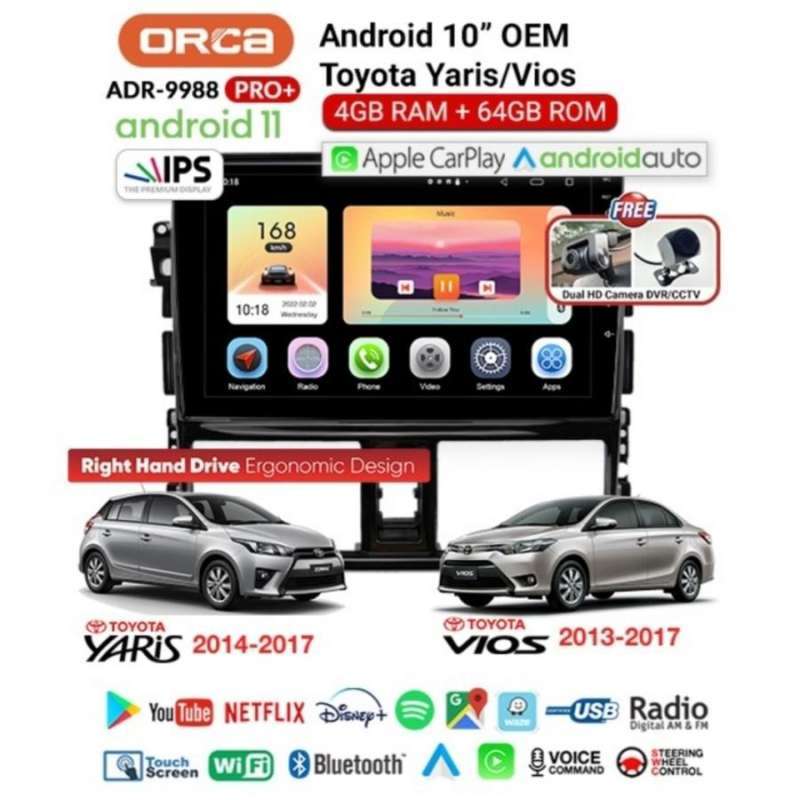 Jual Headunit Android Orca Pro Plus+ G2 10 Inch DVR Yaris / Vios di ...