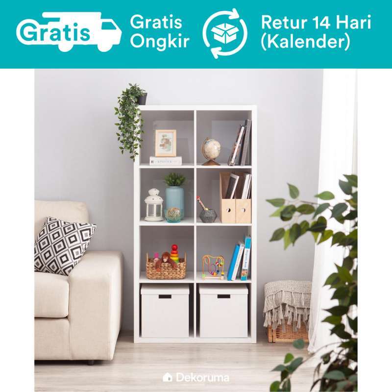 Promo Dekoruma Moku Lemari Rak Buku Serbaguna 4 Susun [2x4] Atau Lemari ...