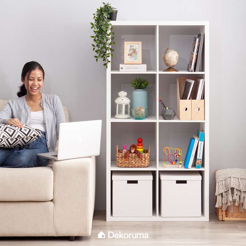 Promo Dekoruma Moku Lemari Rak Buku Serbaguna 4 Susun [2x4] Atau Lemari ...