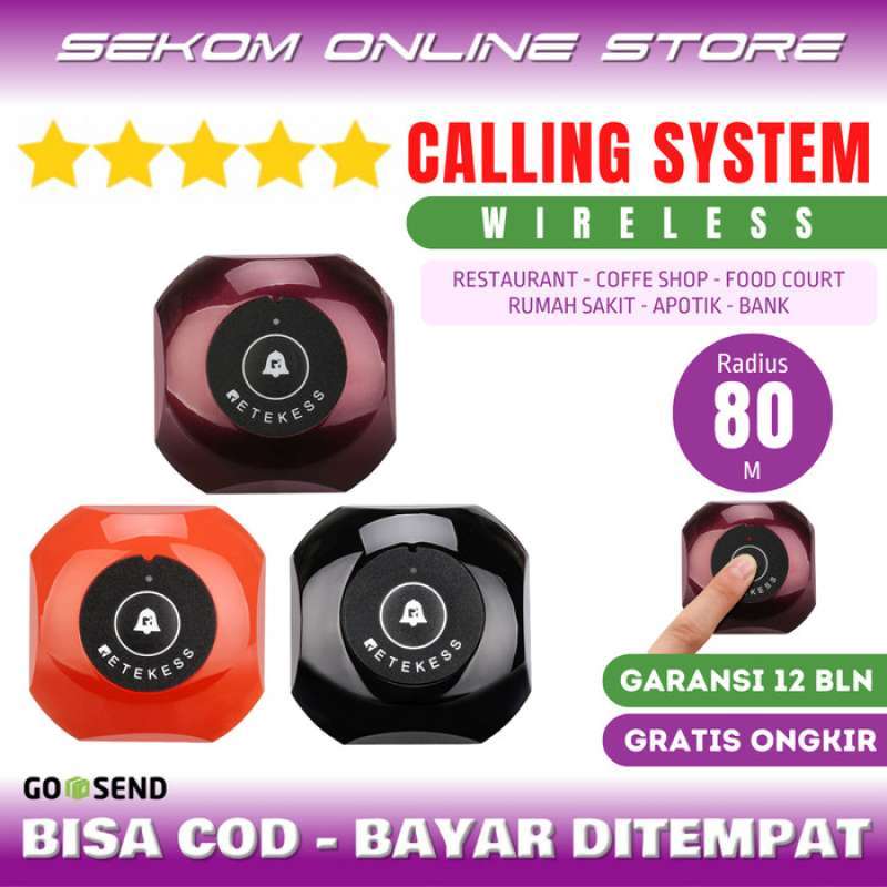 Promo Retekess Wireless Calling System Call Button Restaurant Pagers - Csb400 Red Diskon 9% Di ...