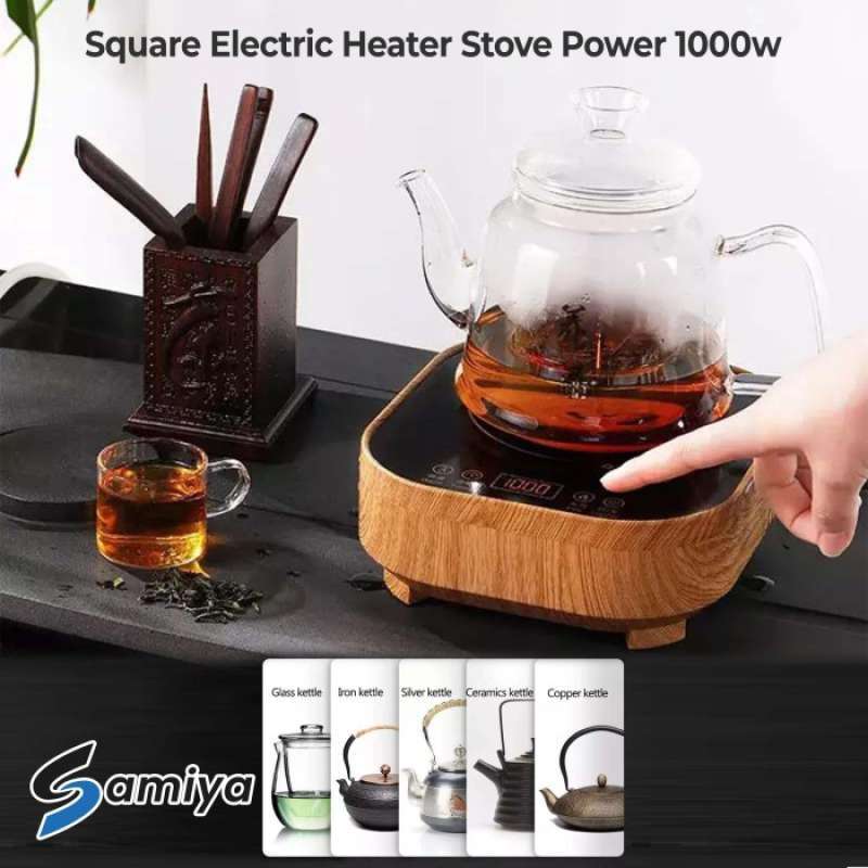 Jual square electric heater stove coffee tea wood grain / kompor ...