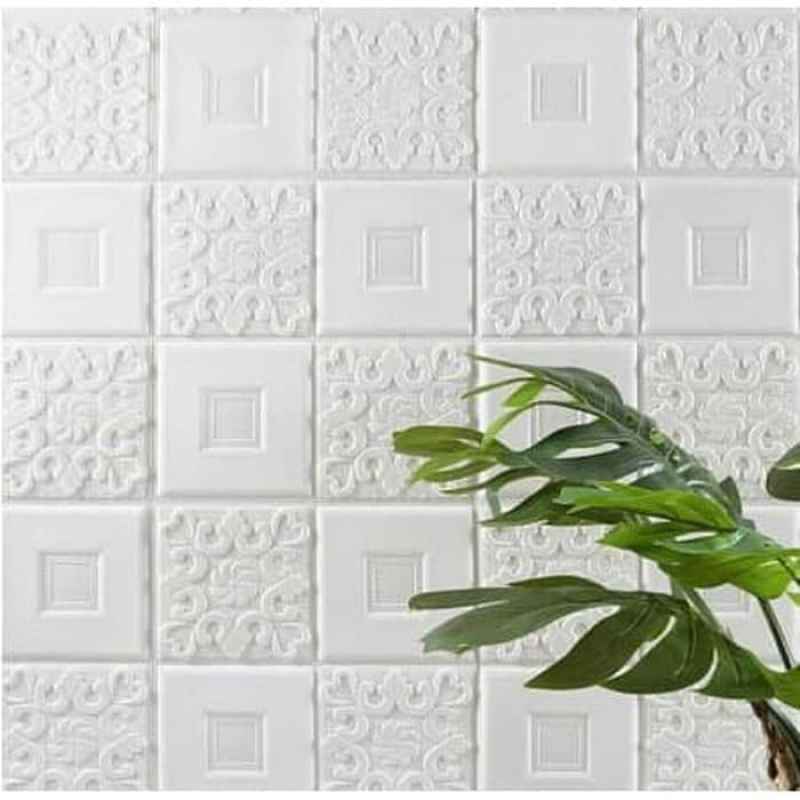 Jual PROMO..!!! Wallpaper Foam 3D ZT0201 Motif Batik - Batik Foam Putih ...