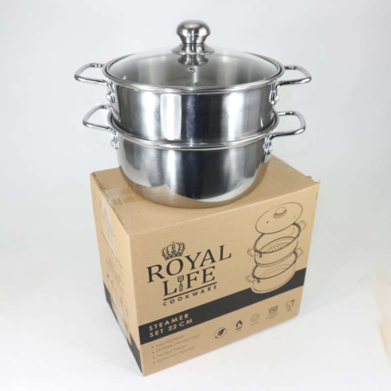 Promo Royal Life Stainless Steamer Set 22 Cm X 2 Susun / Kukusan ...