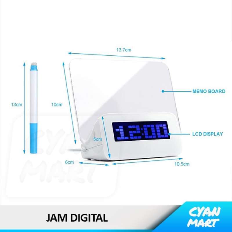 Promo Jam Meja Unik Kreatif Memo Pad Fluorescent Led Clock Calendar Alarm Diskon 31% Di Seller ...
