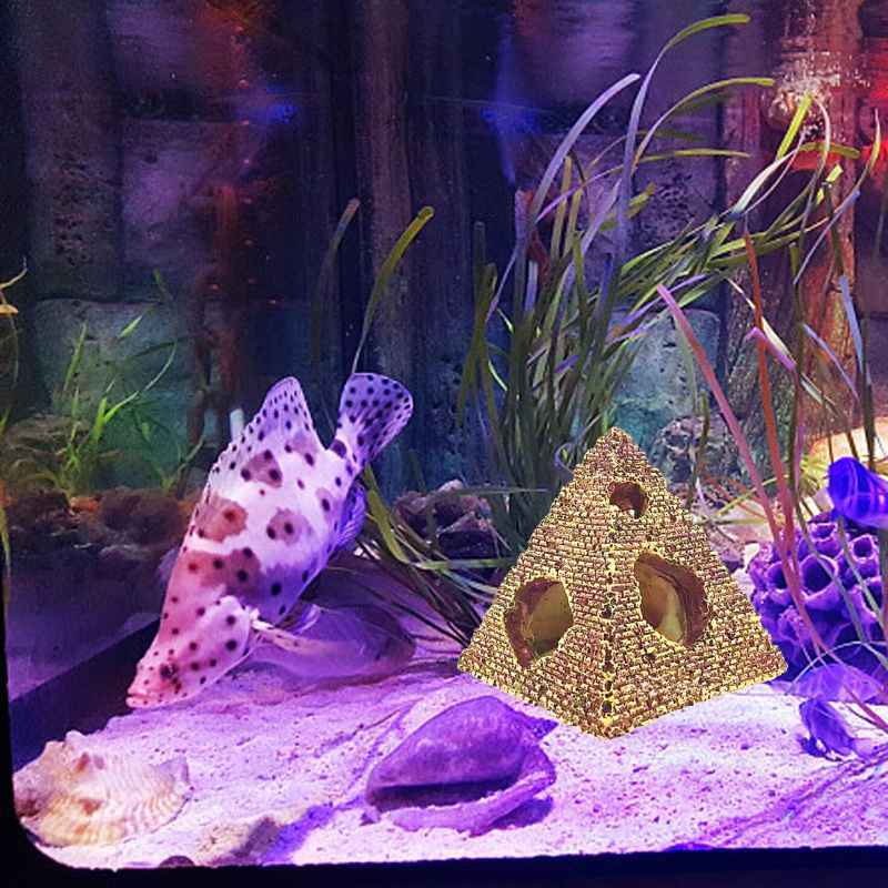 Jual Aquarium Pyramids Decorations Fish Hiding Cave Pyramid Statue DIY ...